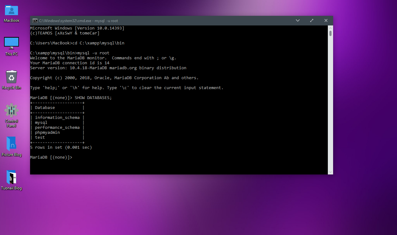 Cara Membuat Database Mysql Xampp Di Cmd